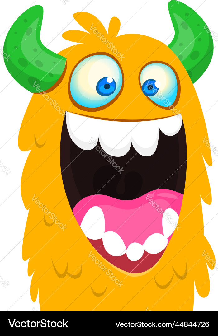 Funny cartoon monster face expression monster Vector Image