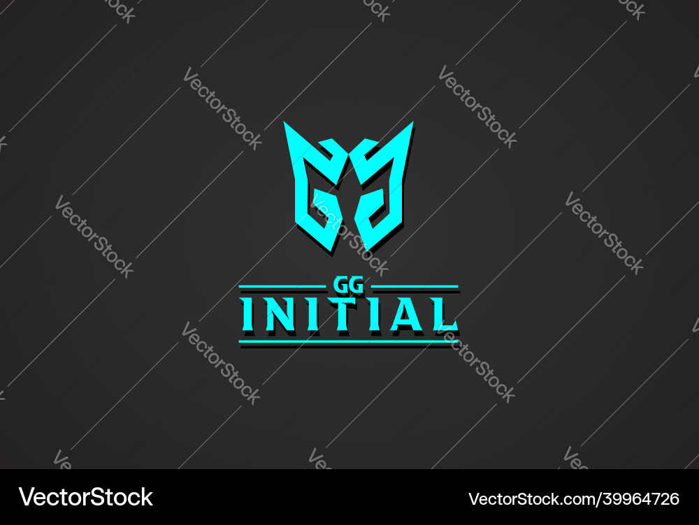 Initial letter gg like robot head face for gaming Vector Image