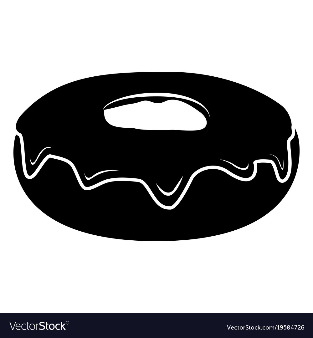 Isolated donut silhouette Royalty Free Vector Image Isolated donut silhouette Royalty Free Vector Image