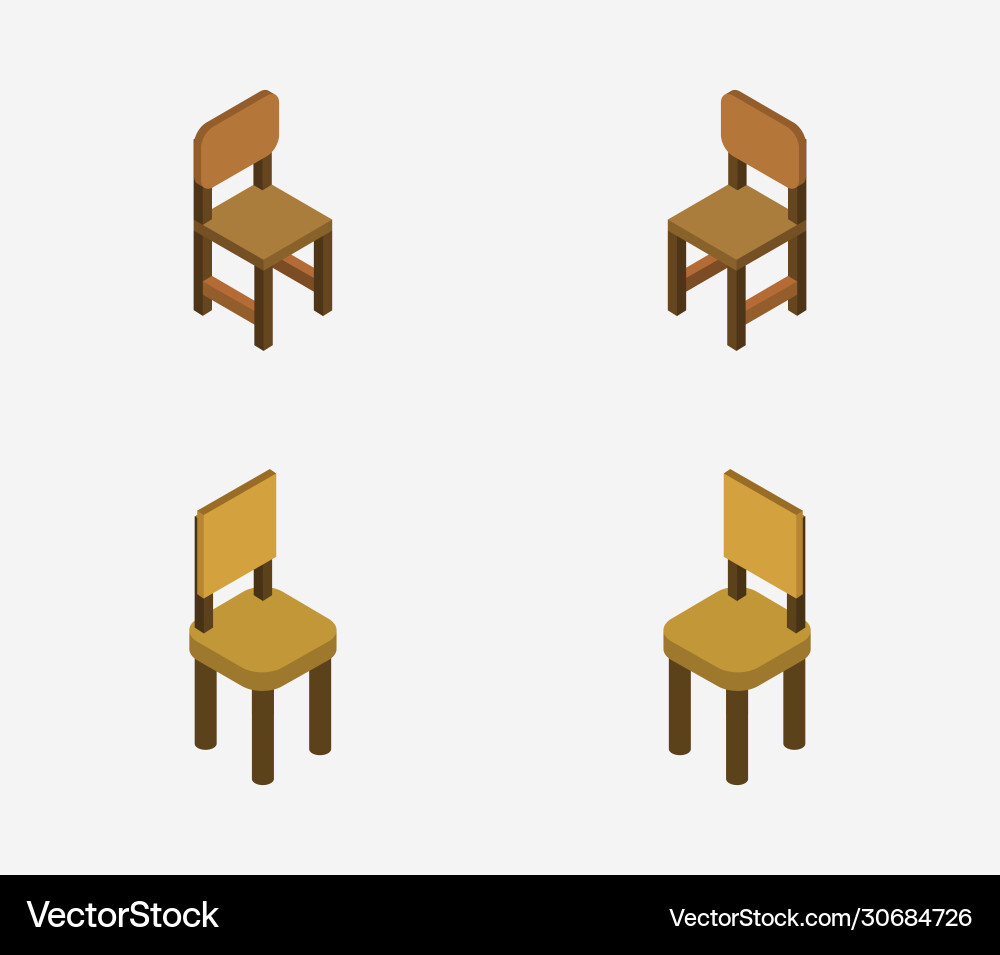 Isometric chair icon in on white background Vector Image
