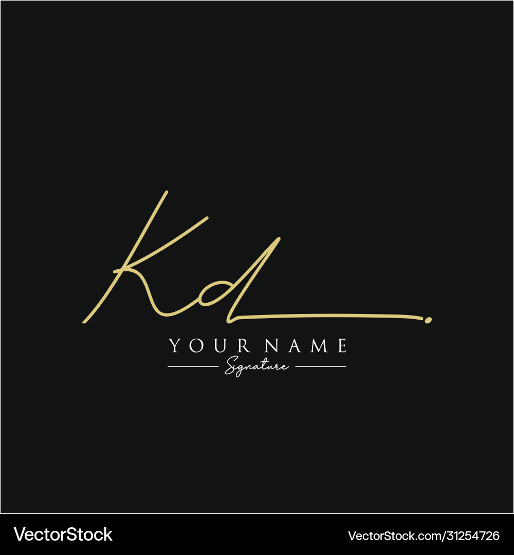 Letter kd signature logo template Royalty Free Vector Image