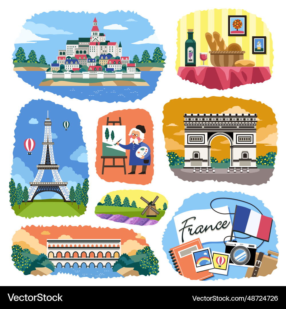 Lovely france impression Royalty Free Vector Image