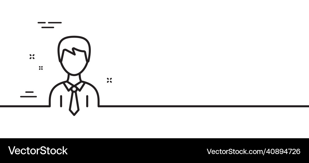 Male user line icon profile sign minimal Vector Image