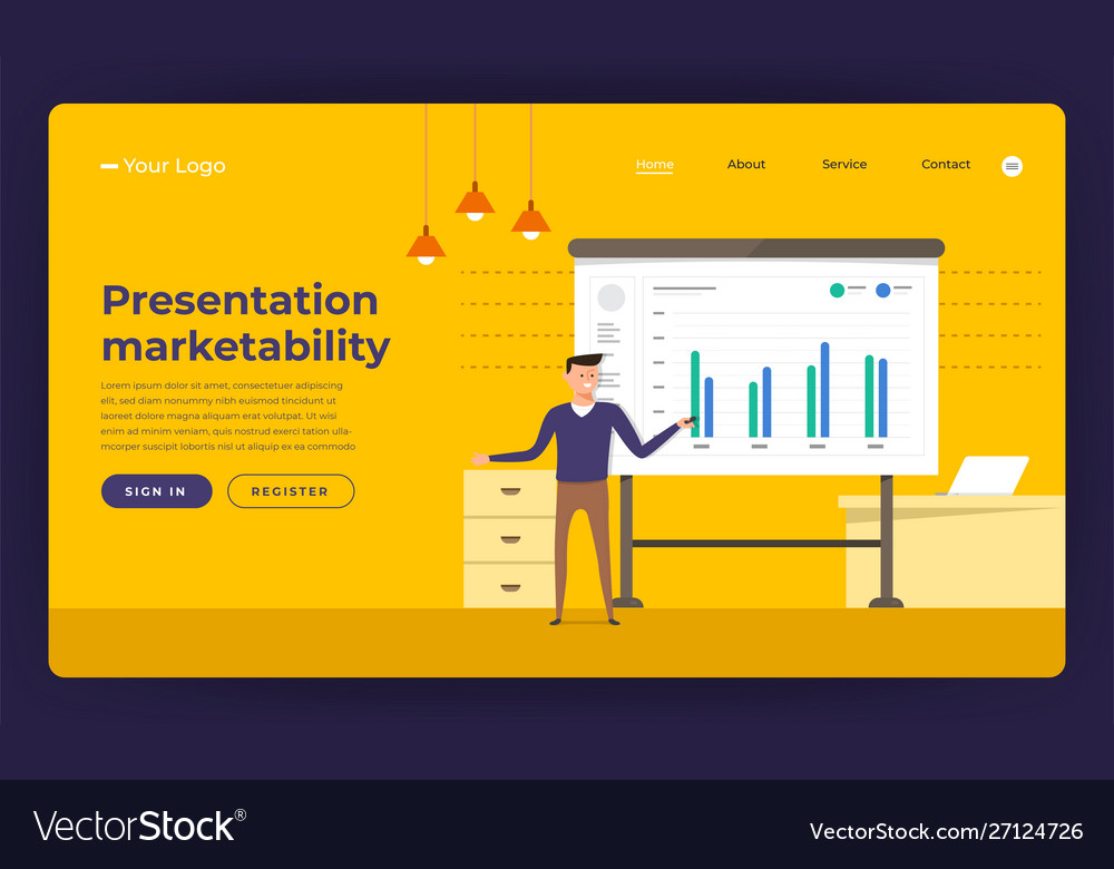 Mock-up design website flat concept Royalty Free Vector