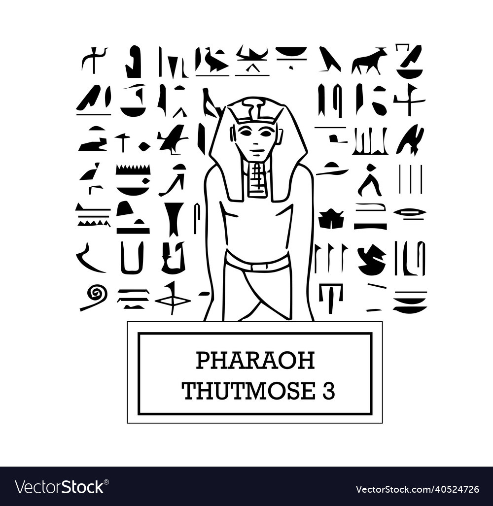 Pharaoh thutmose iii Royalty Free Vector Image