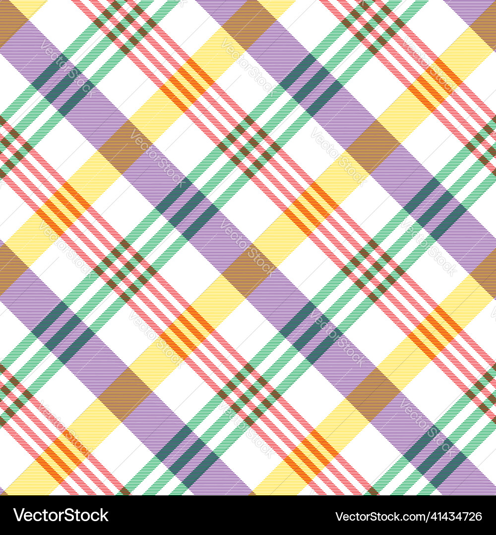 Rainbow diagonal plaid tartan textured seamless Vector Image
