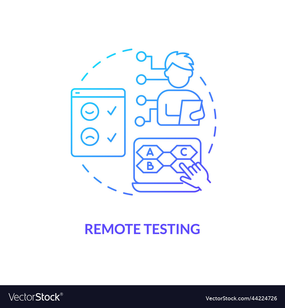 Remote testing session blue gradient concept icon Vector Image