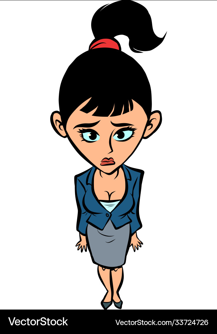 Sad businesswoman concept failure Royalty Free Vector Image