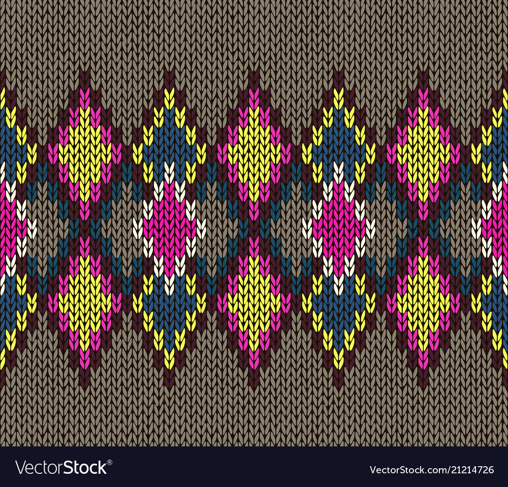 Seamless knitted pattern Royalty Free Vector Image