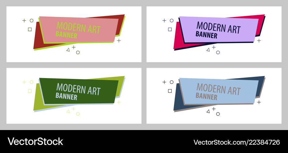 Set of flat linear promotion ribbon banner scroll Vector Image
