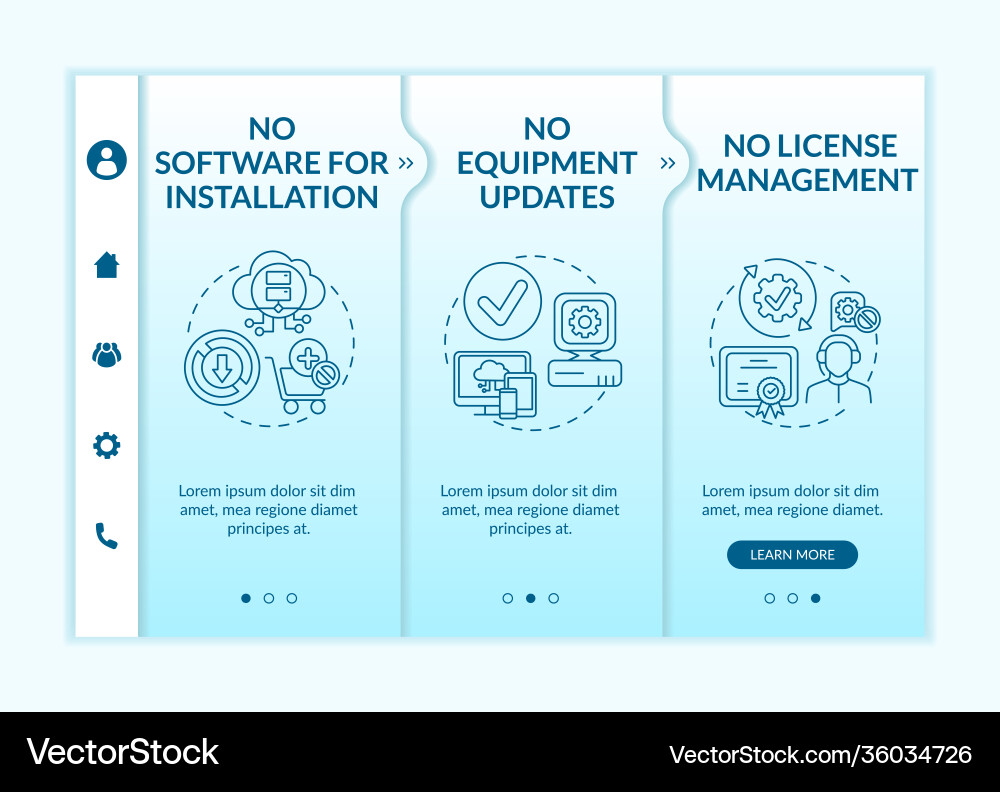 Software as service benefits onboarding template Vector Image
