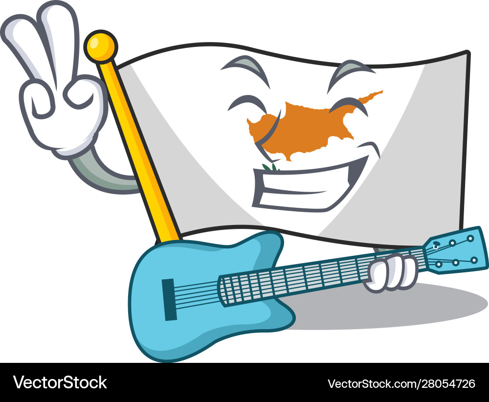 Supper cool flag cyprus cartoon character Vector Image