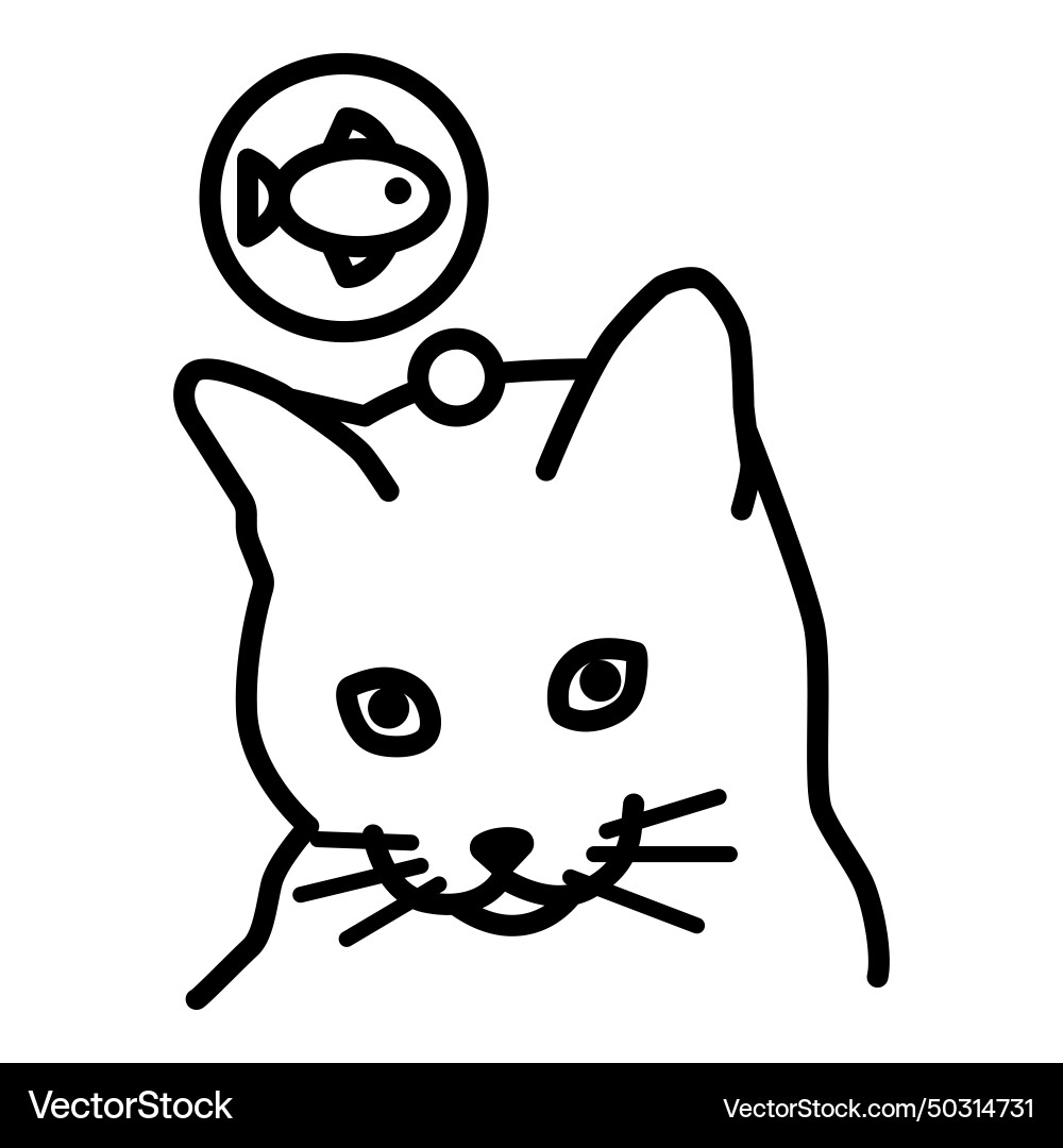 Cat fish food flat icon isolated on white Vector Image