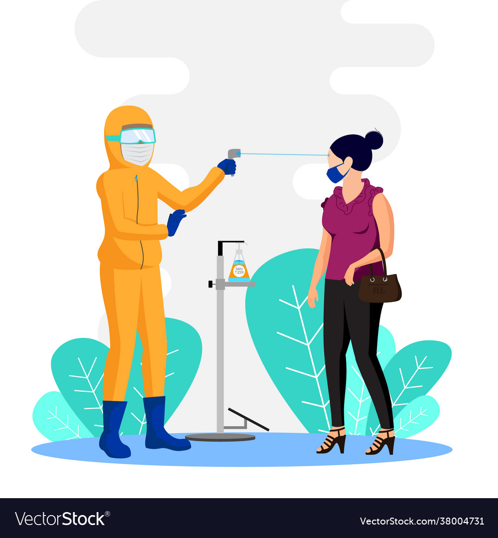 Checking body temperature Royalty Free Vector Image