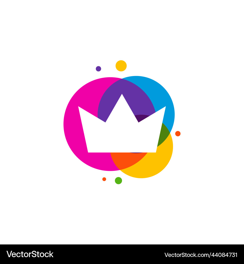 Colorful king logo template design emblem Vector Image