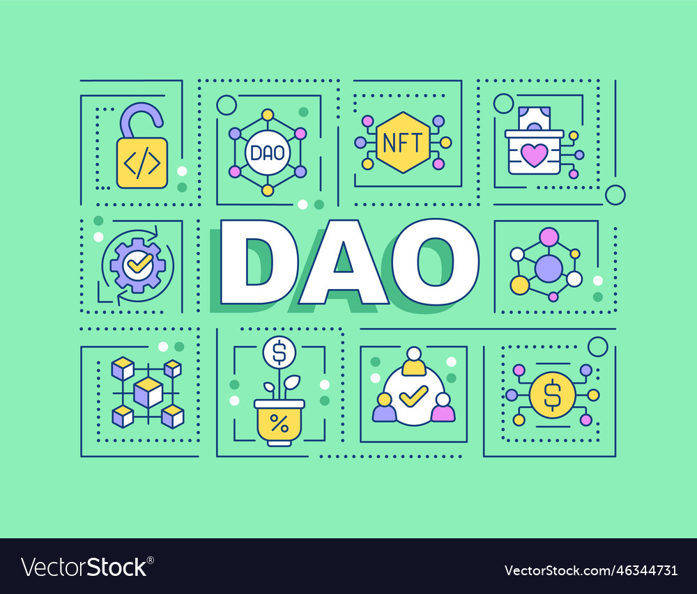 Dao word concepts green banner Royalty Free Vector Image