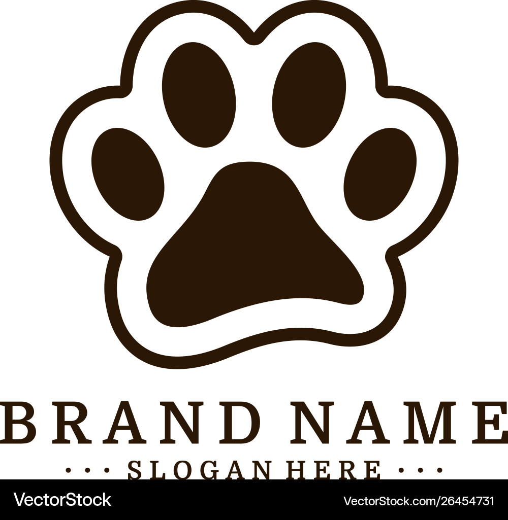 Dog foot logo design template icon Royalty Free Vector Image