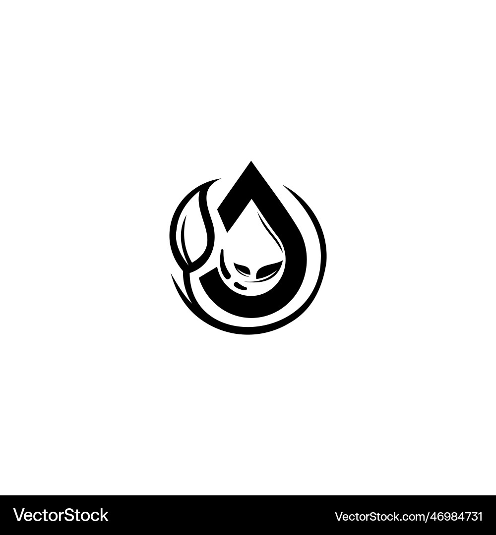 Eco water drop leaf logo design template Vector Image