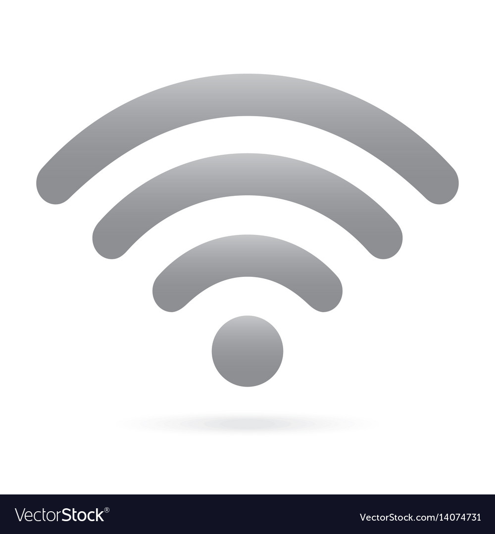 Gray wifi icon wireless symbol on isolated Vector Image Gray wifi icon wireless symbol on isolated Vector Image
