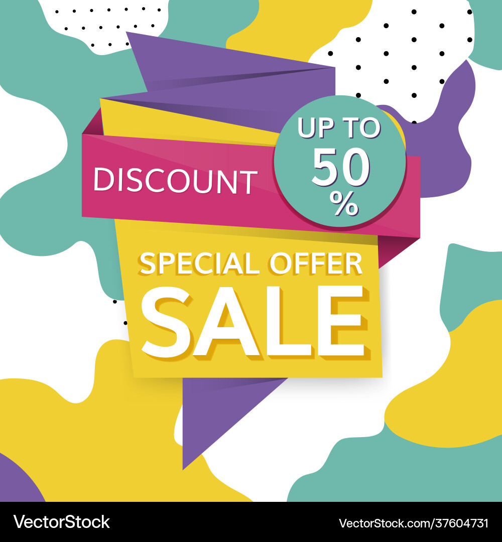 Half price sale sign Royalty Free Vector Image