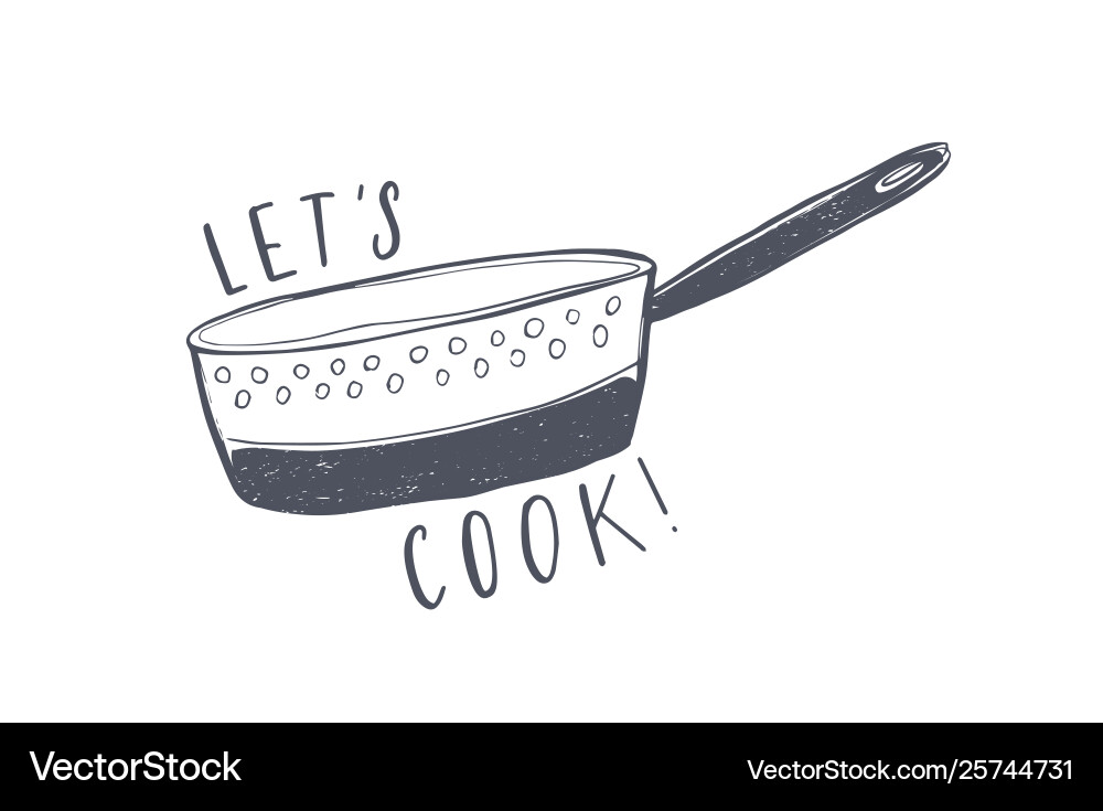 Lets cook motivational phrase written with Vector Image
