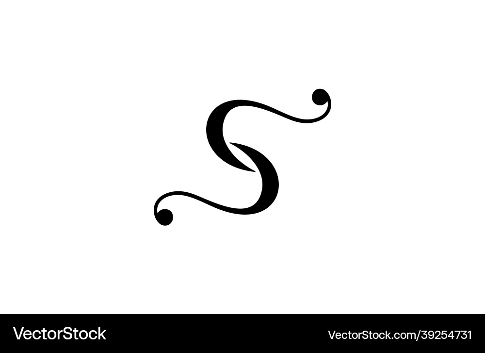 Letter s stylish calligraphy minimal logo Vector Image
