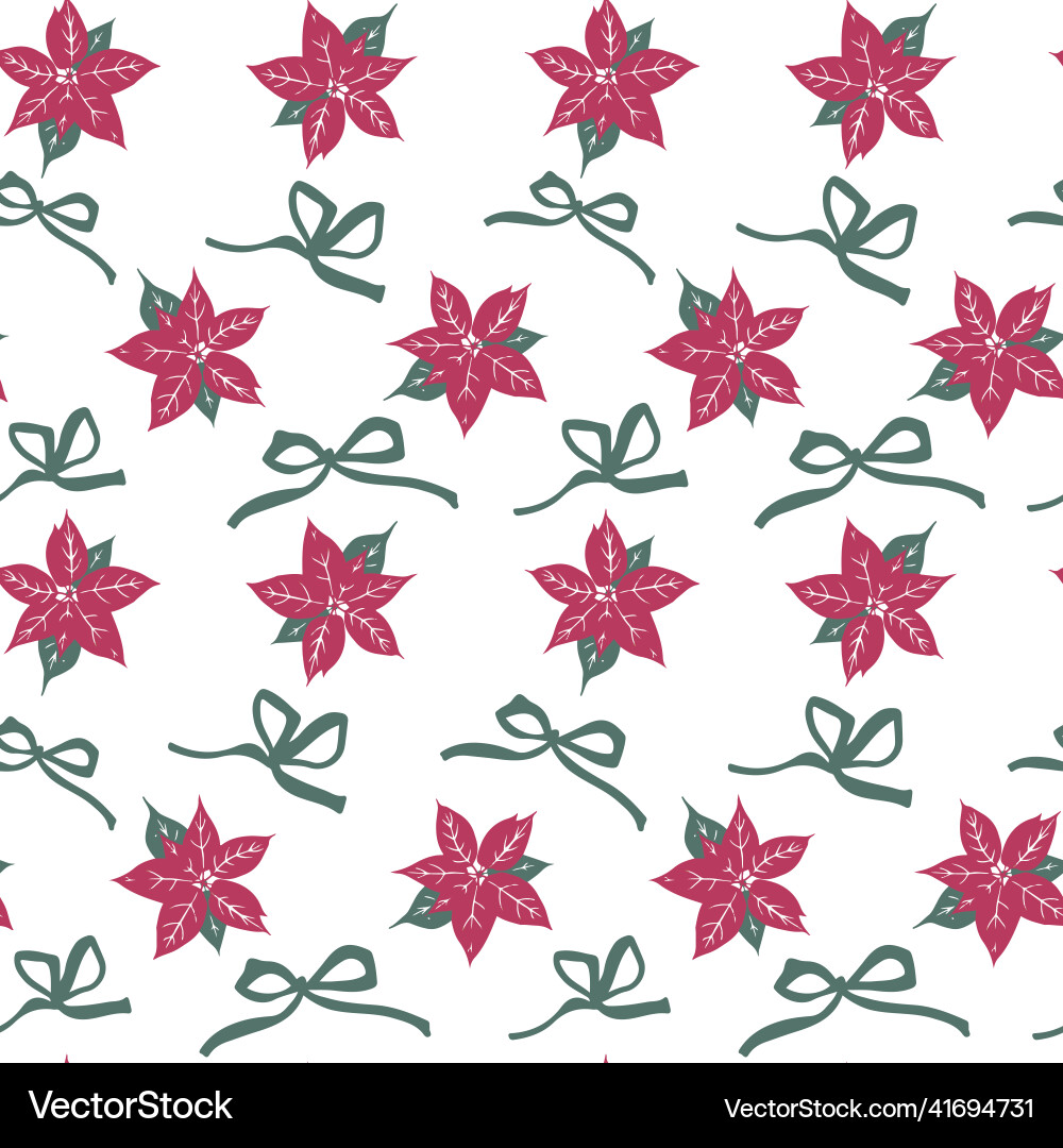Mistletoe or blooming flower with leaves Vector Image