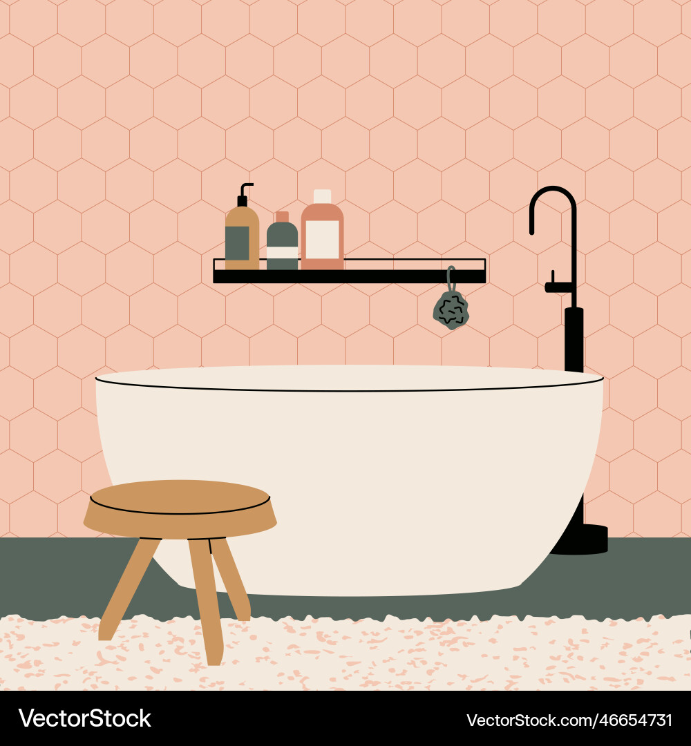 Modern bathroom interior contemporary bathtub Vector Image