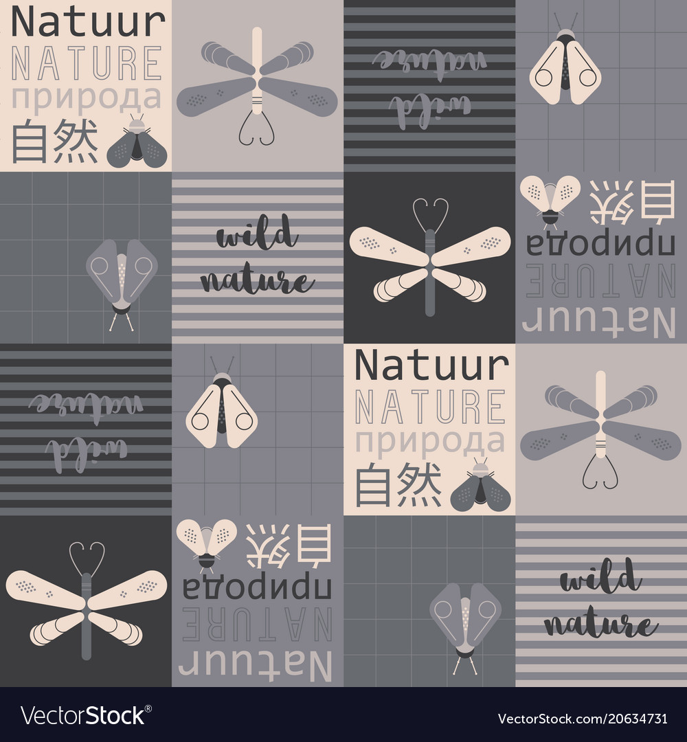 Natural typographic pattern Royalty Free Vector Image
