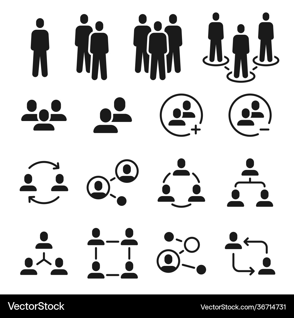 Network group icons social community business Vector Image