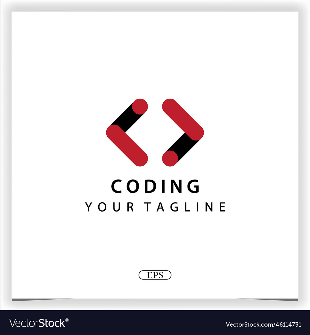 Simple coding or programmer logo premium elegant Vector Image