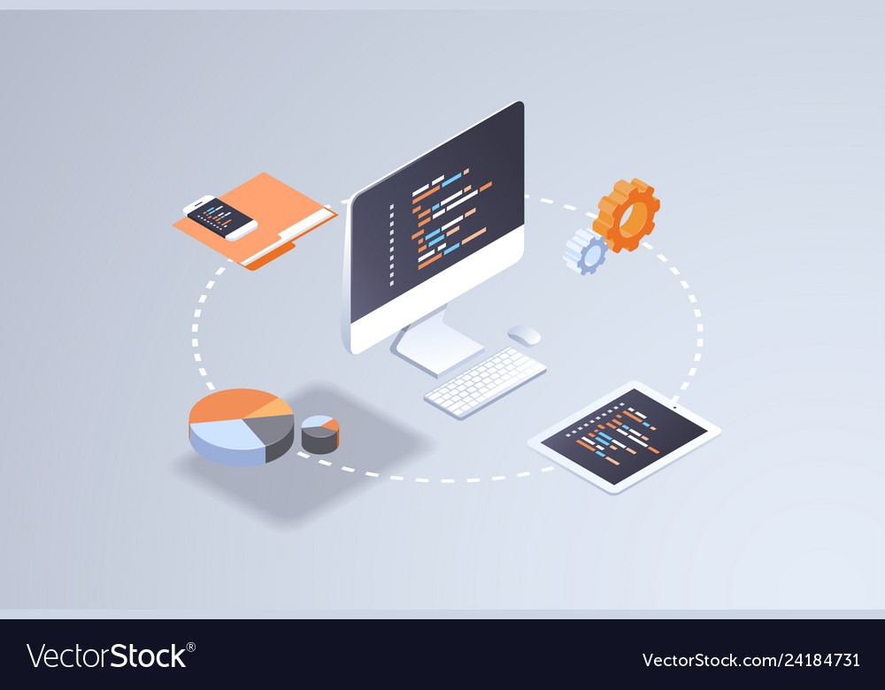 Software web site design development concept Vector Image