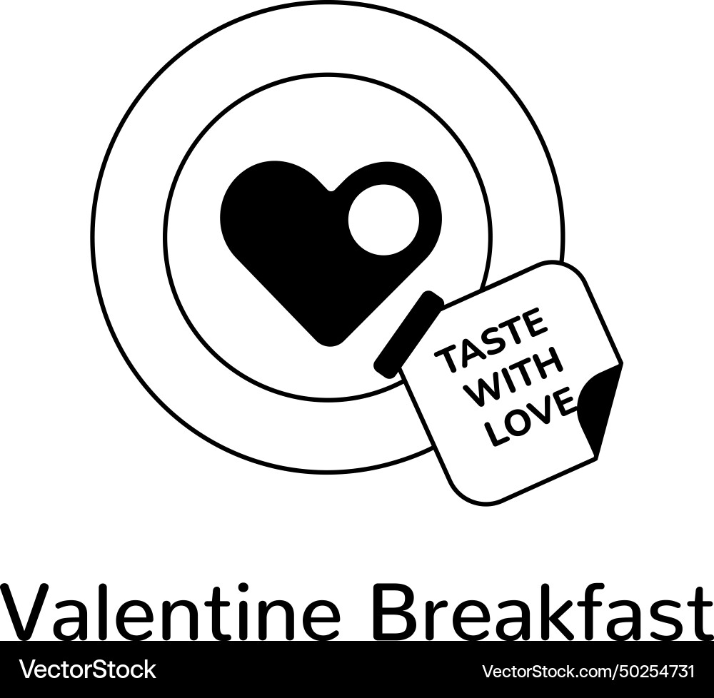 Valentine breakfast Royalty Free Vector Image - VectorStock