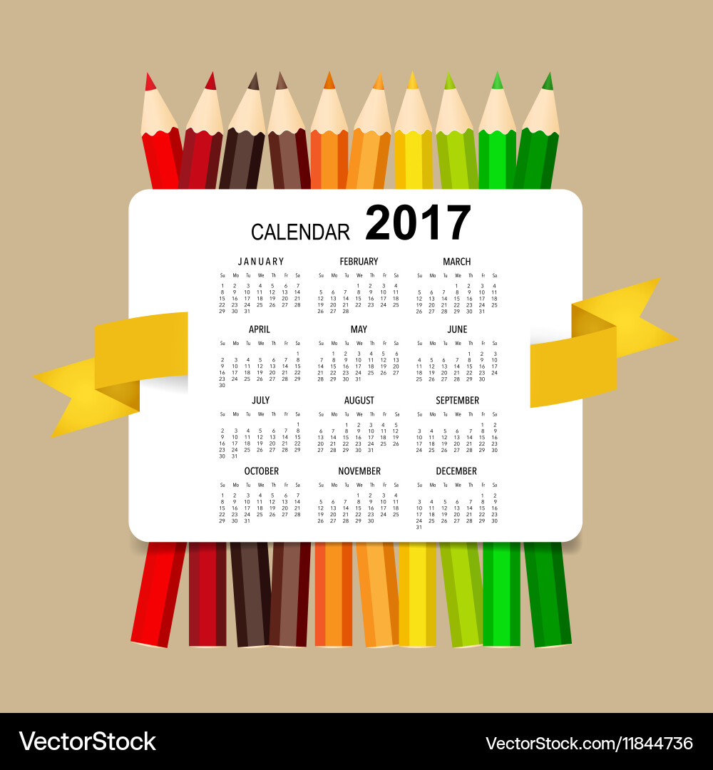 2017 calendar planner design template set of 12 Vector Image