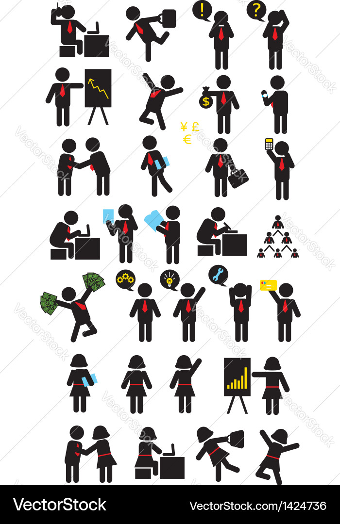 Business pictograph icons Royalty Free Vector Image