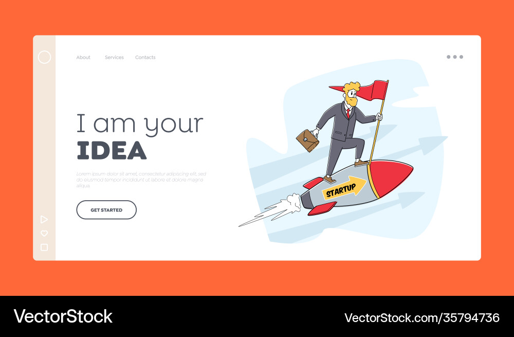 Business startup launch competition landing page Vector Image