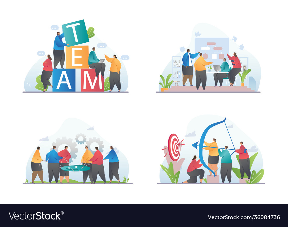 Collection teamwork Royalty Free Vector Image - VectorStock