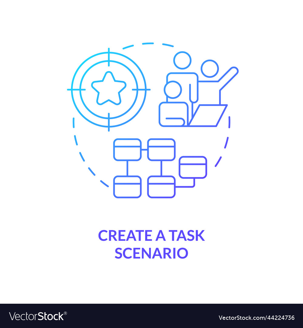 Create task plan blue gradient concept icon Vector Image