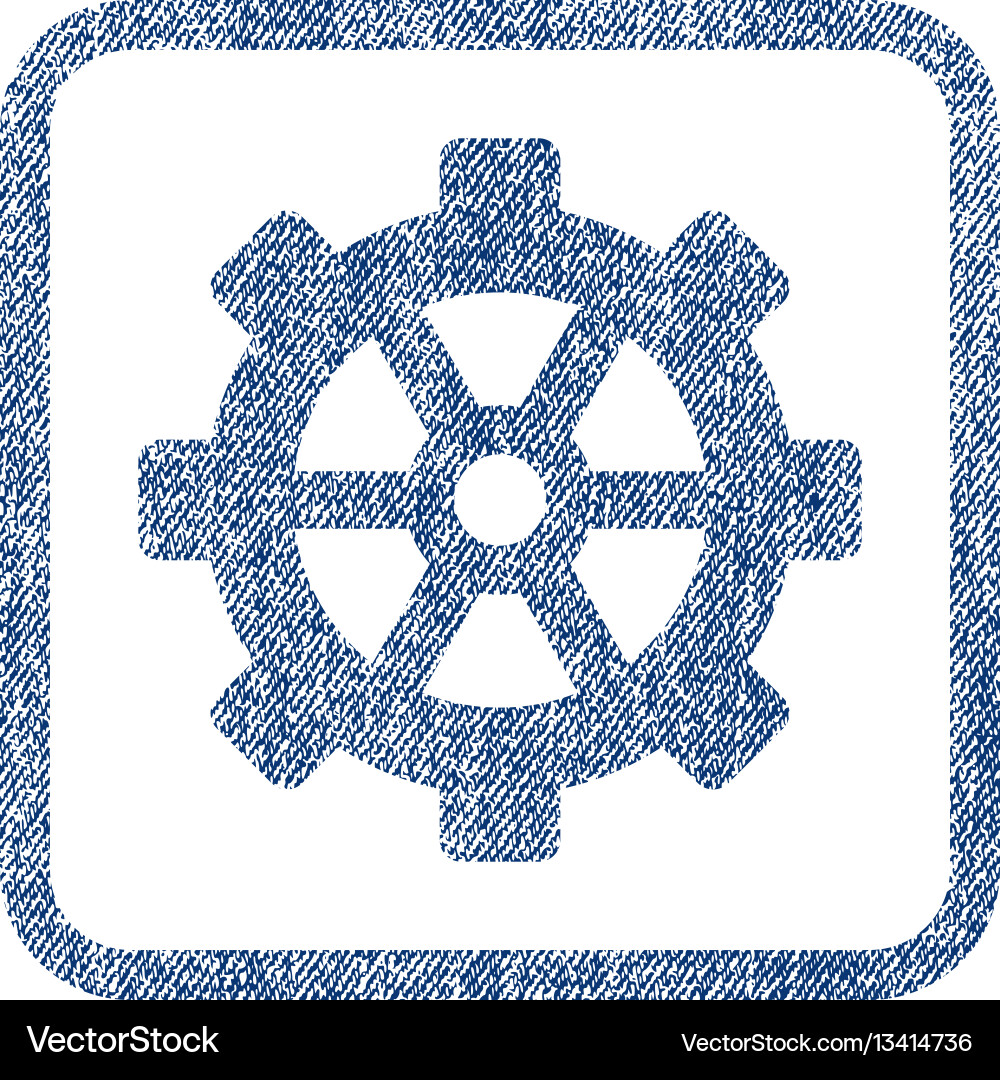 Gear fabric textured icon Royalty Free Vector Image