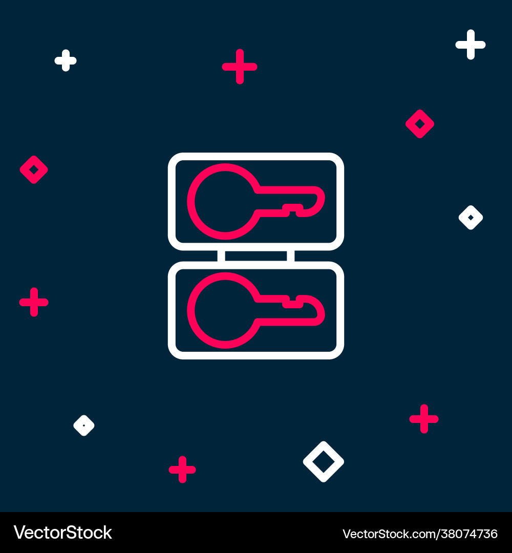 Line metal mold plates for casting keys icon Vector Image