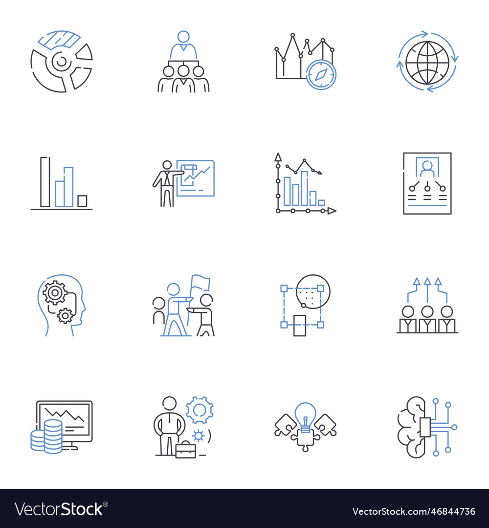 Market segmentation line icons collection Vector Image