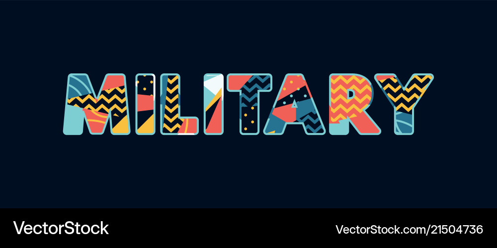 Military concept word art Royalty Free Vector Image