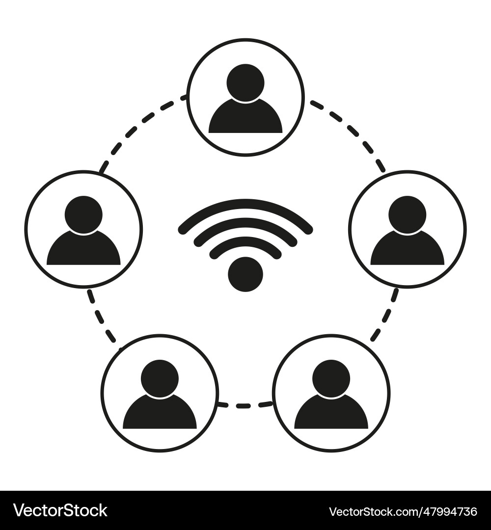 Network icon the team assembled by wi-fi Vector Image