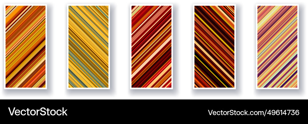 Paper cards with diagonal striped geometric Vector Image