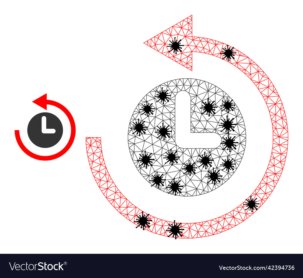 Polygonal mesh time return rotation pictograms Vector Image Polygonal mesh time return rotation pictograms Vector Image