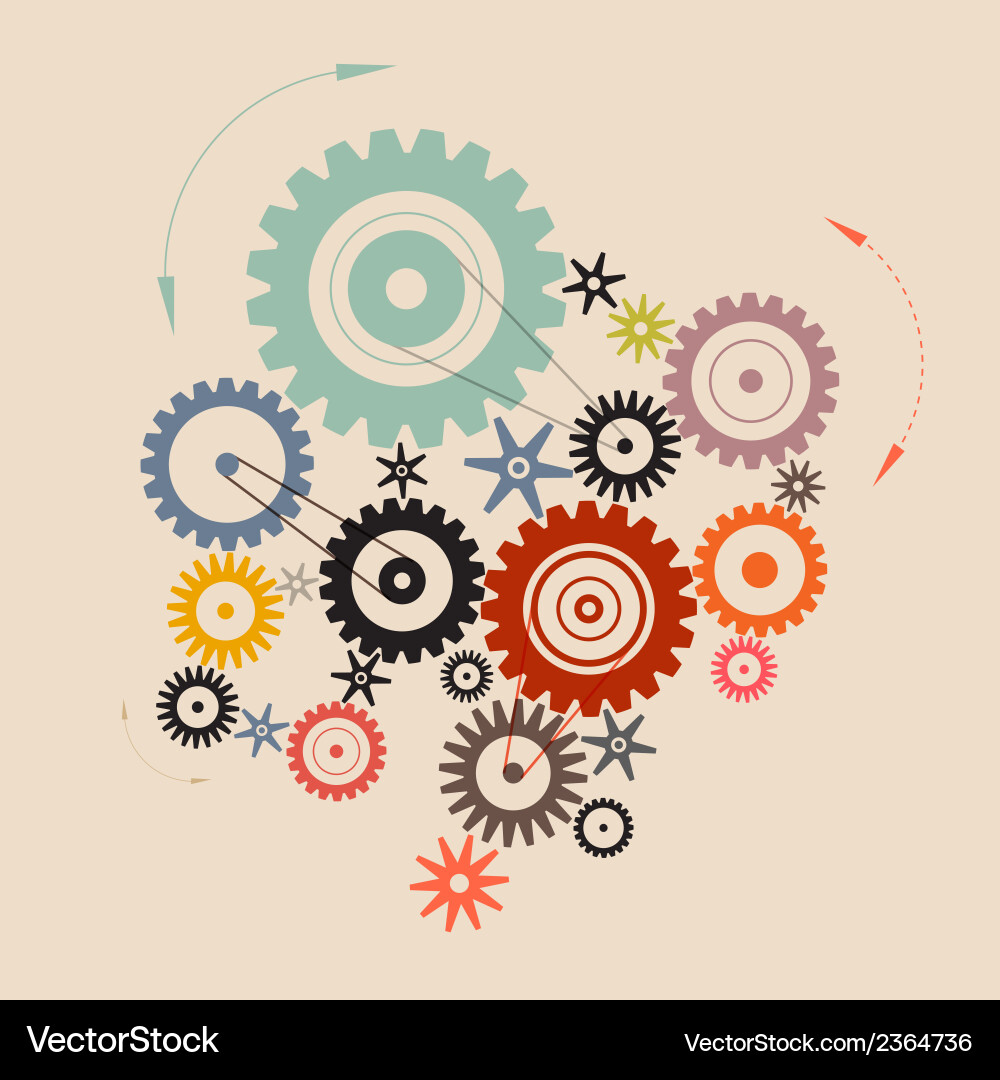 Retro Gears and Cogs Royalty Free Vector Image