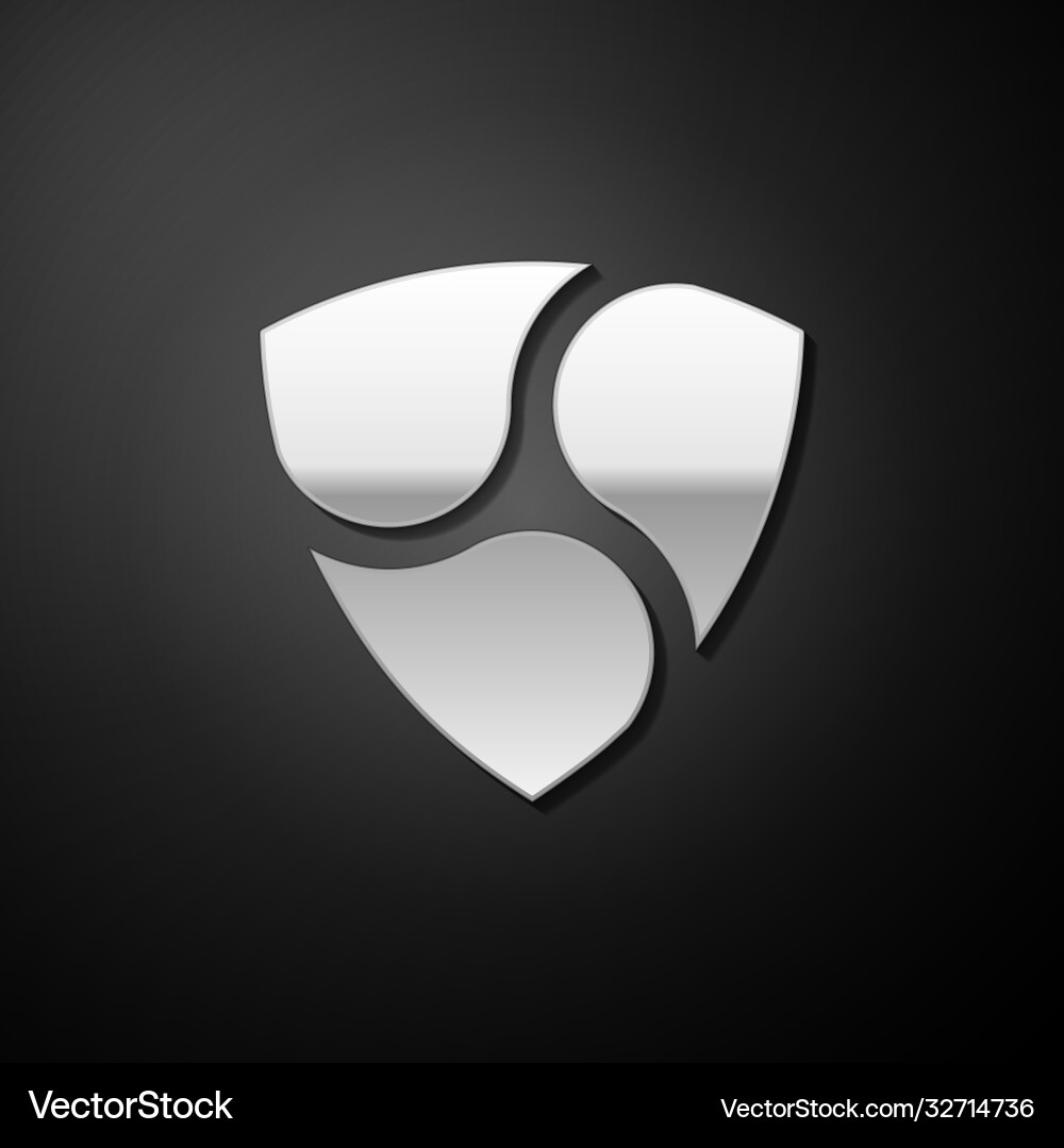 Silver cryptocurrency coin nem xem icon isolated Vector Image