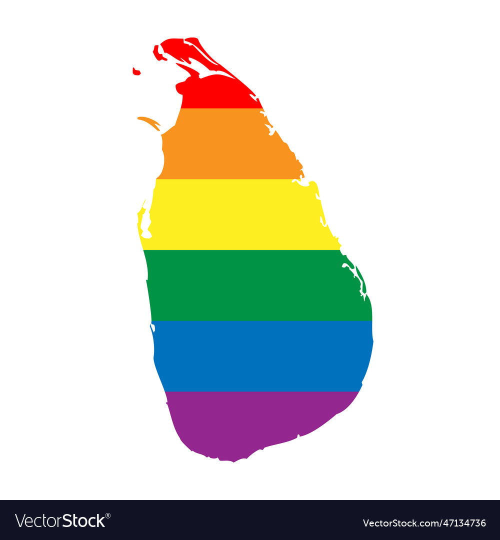 Sri Lanka Rainbow Map Royalty Free Vector Image