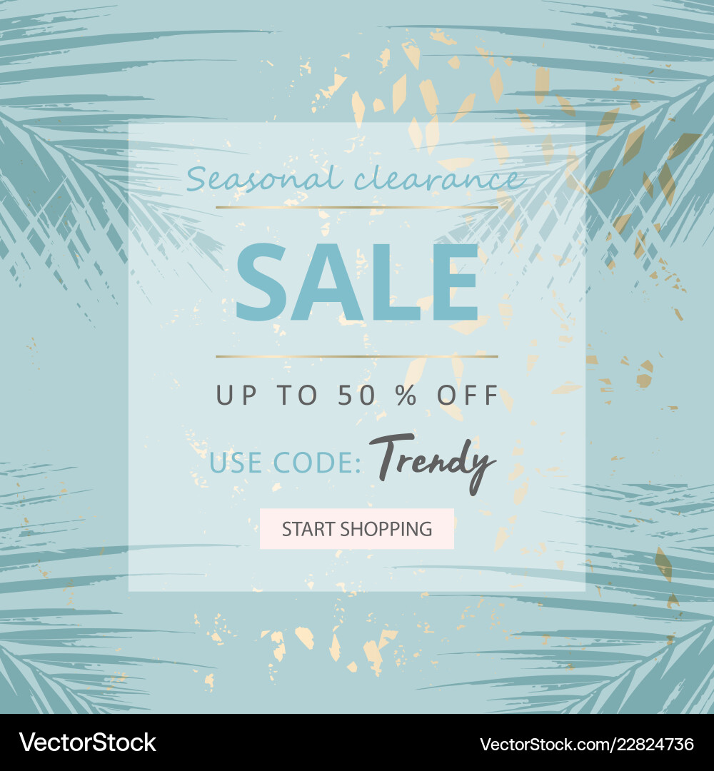 Trendy chic banner design with gold colored foil Vector Image