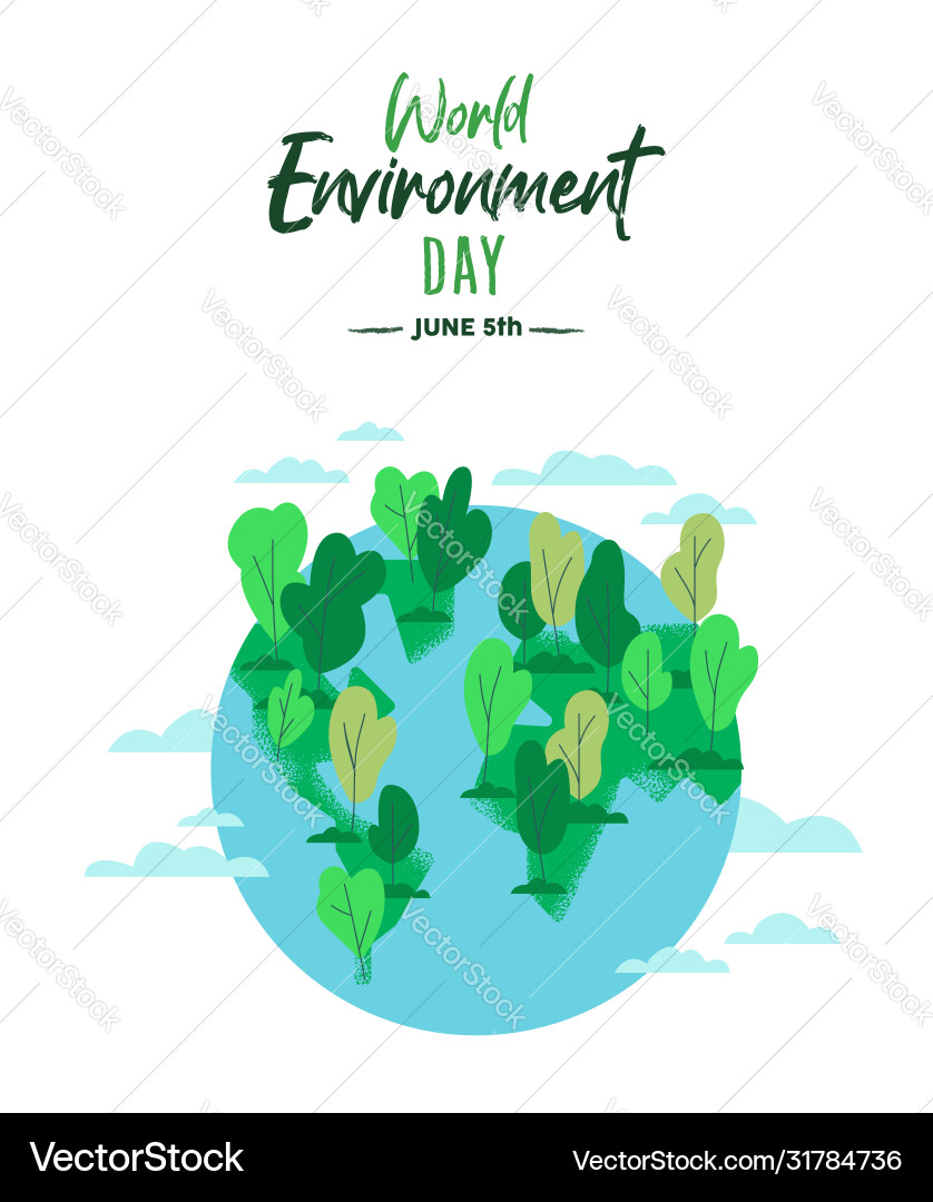 World environment day card clean green earth Vector Image
